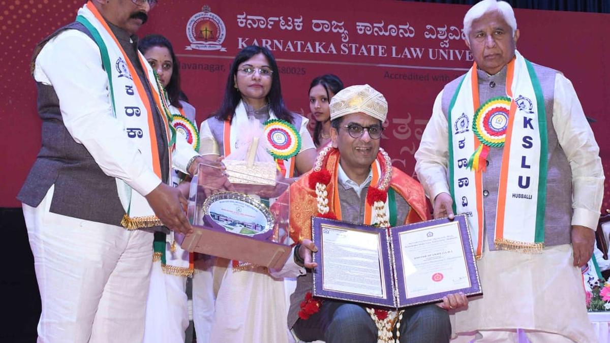 CJI D.Y. Chandrachud: Add more skills to excel, advises students at KSLU convocation - The Hindu